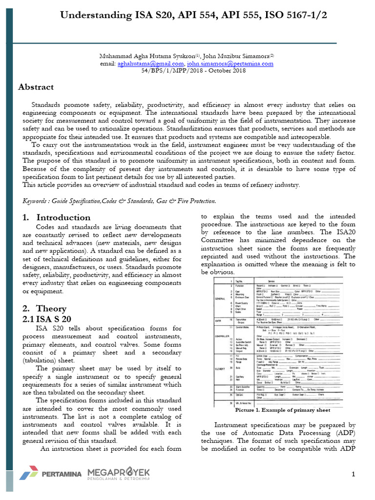 Overview of ISA S20 and API Standards | PDF | Standardization ...