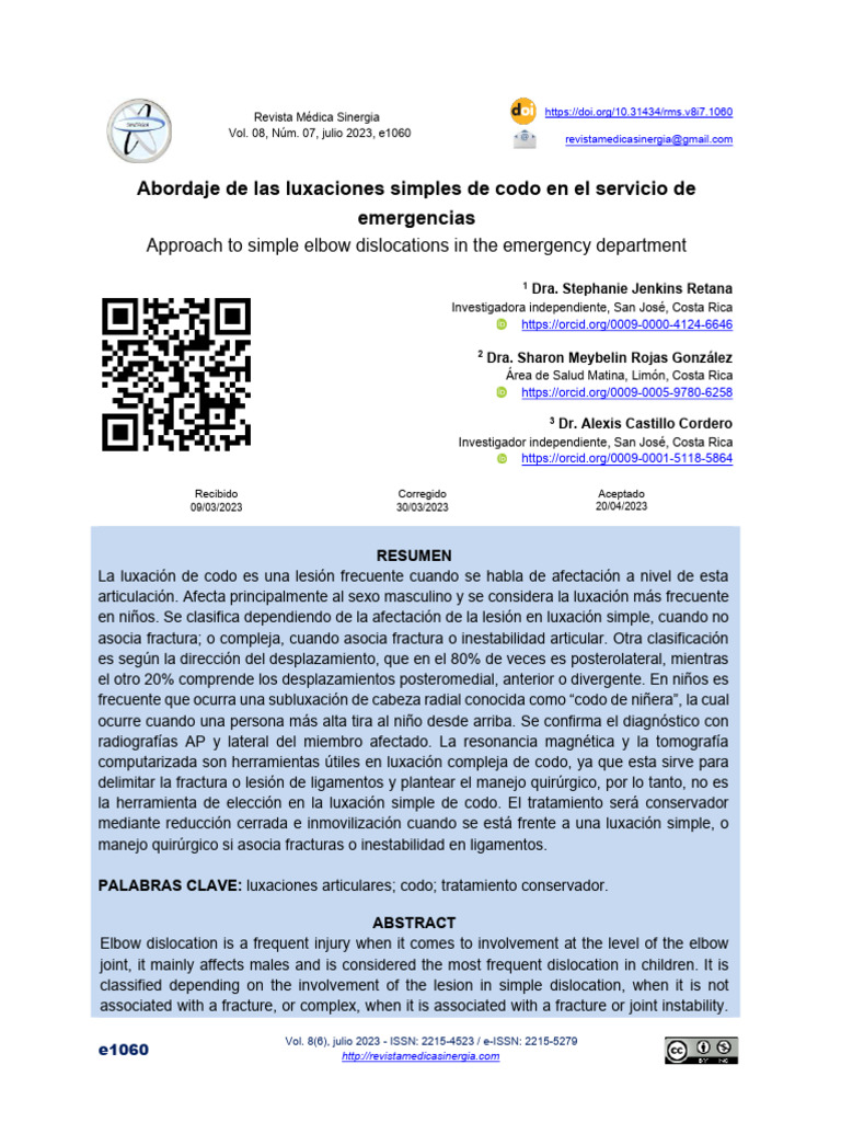 Luxacion Codo | Descargar gratis PDF | Codo | Anatomía