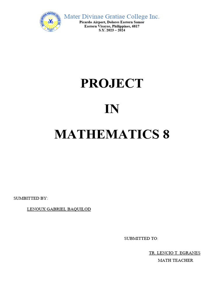 Lenoux Project in Math | PDF | Factorization | Mathematical Objects