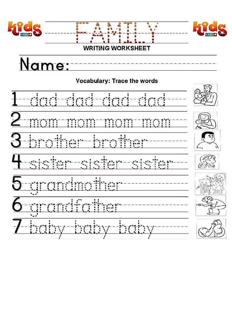 Worksheet Tracing Family | PDF