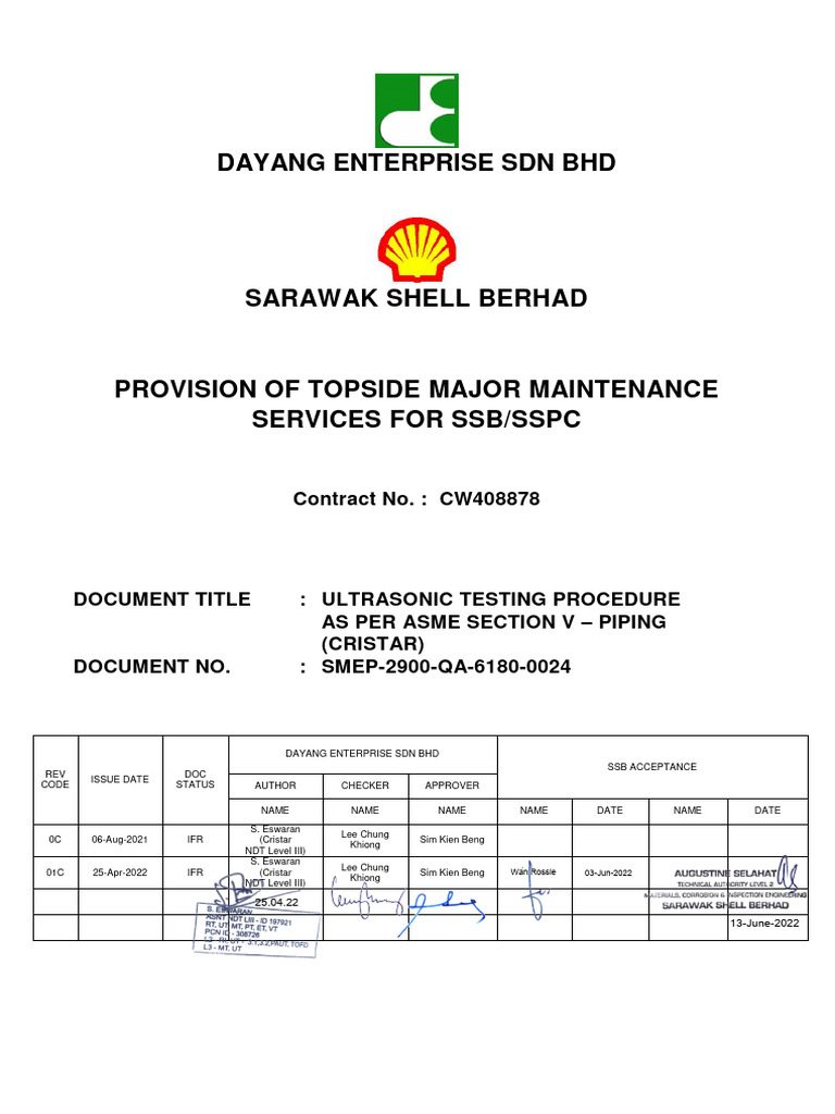 C37. SMEP-2900-QA-6180-0024 - UT Procedure As Per ASME V - Piping ...