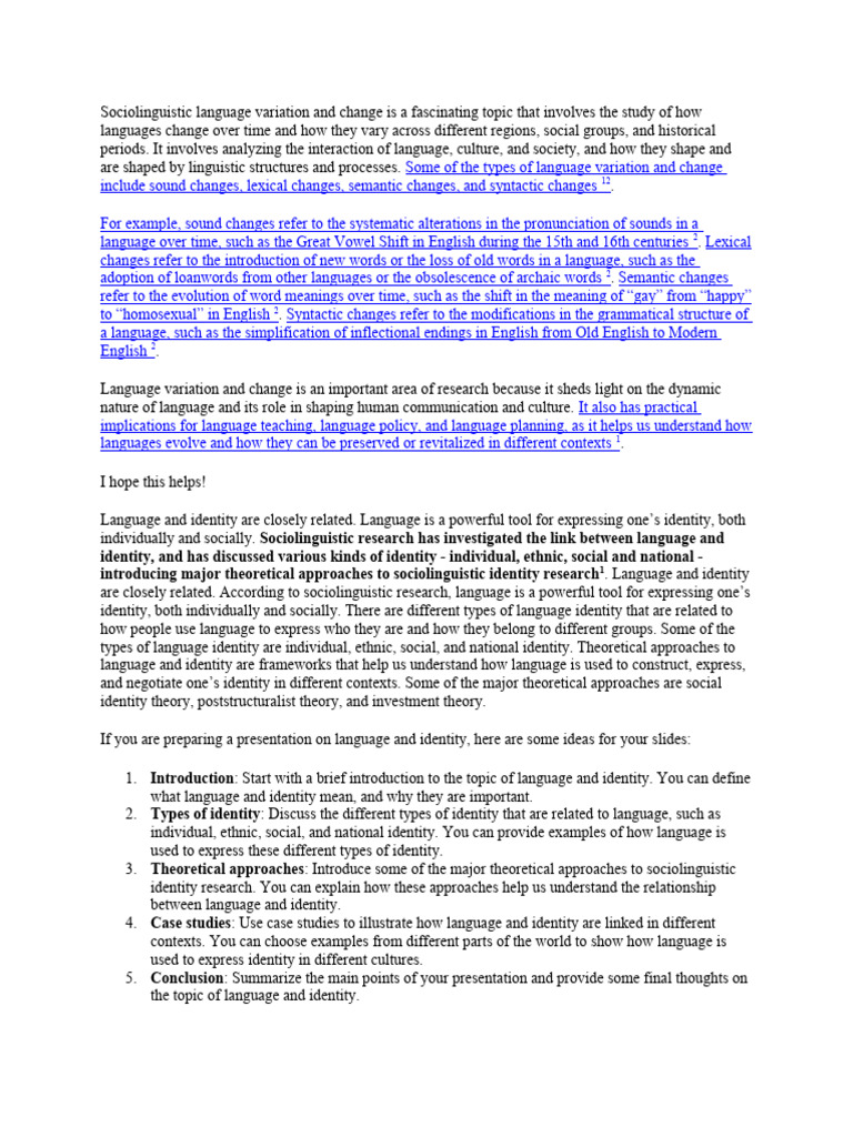 Language and Identity Are Closely Related | PDF | Power (Social And ...