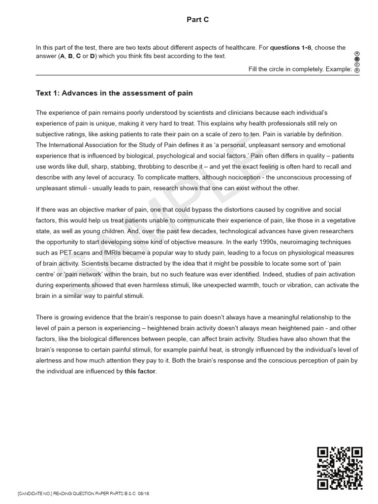 Practice Set 6 - Advances in The Assessment of Pain (TEXTS) | PDF ...