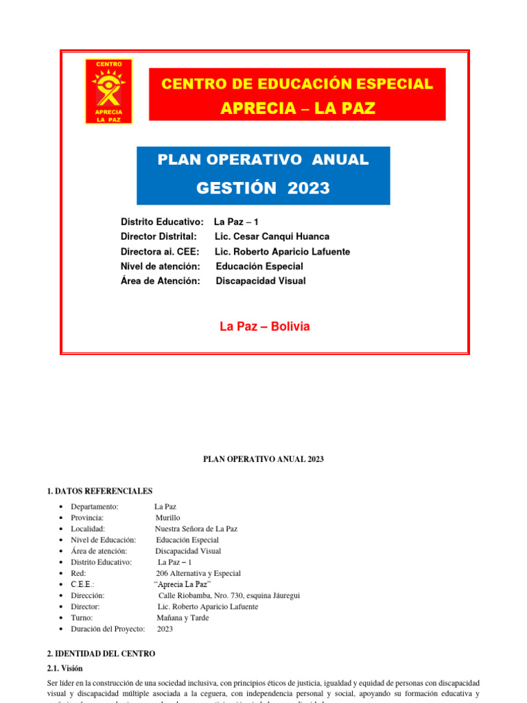 Poa 2023 Aprecia | PDF | Educación especial | Invalidez