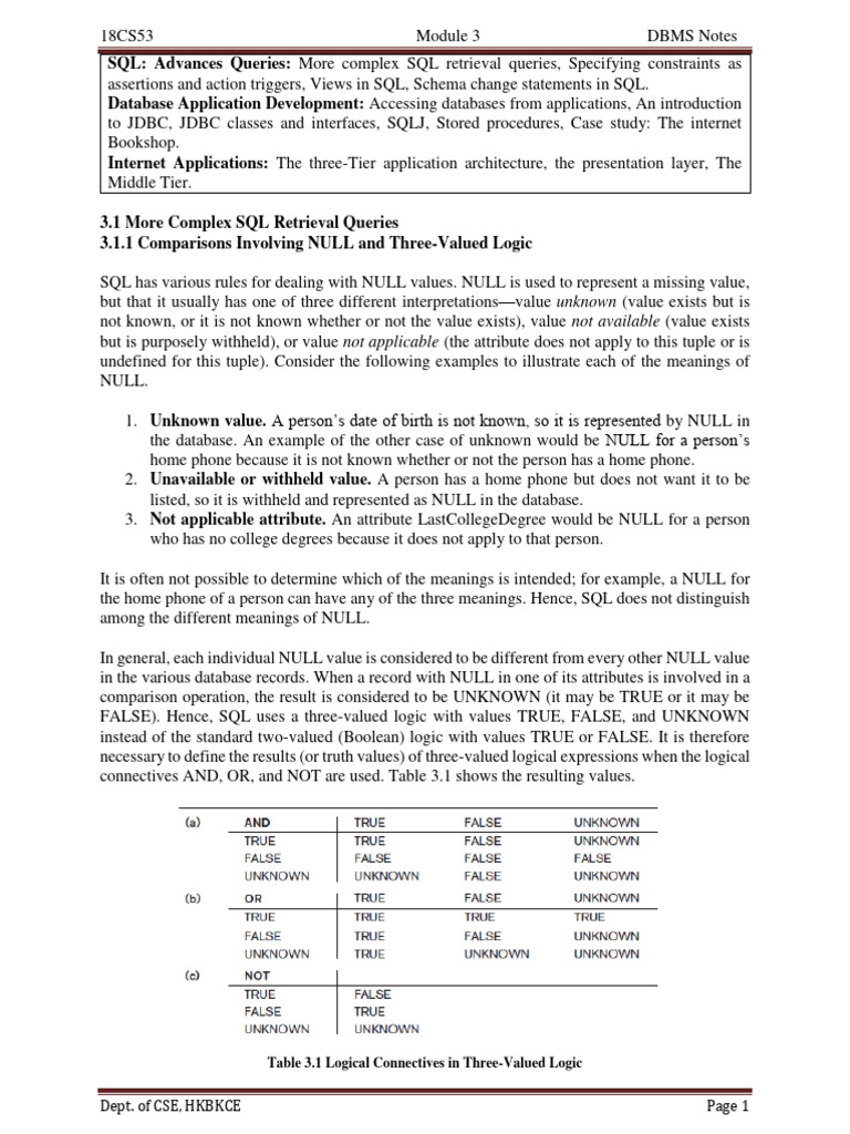 DBMS - Module 3 | PDF | Databases | Relational Database