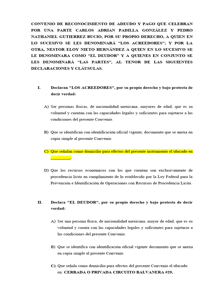 Convenio Nestor | PDF | Pagos | Tratado