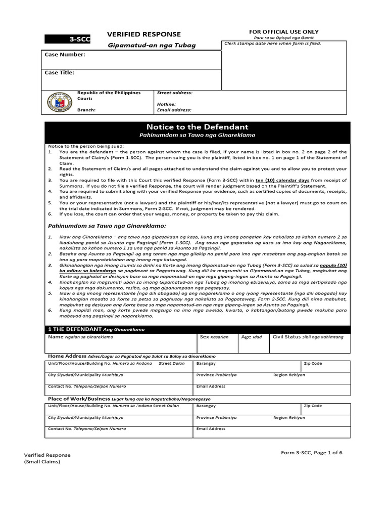 FORM 03 SCC Bisaya Response | PDF