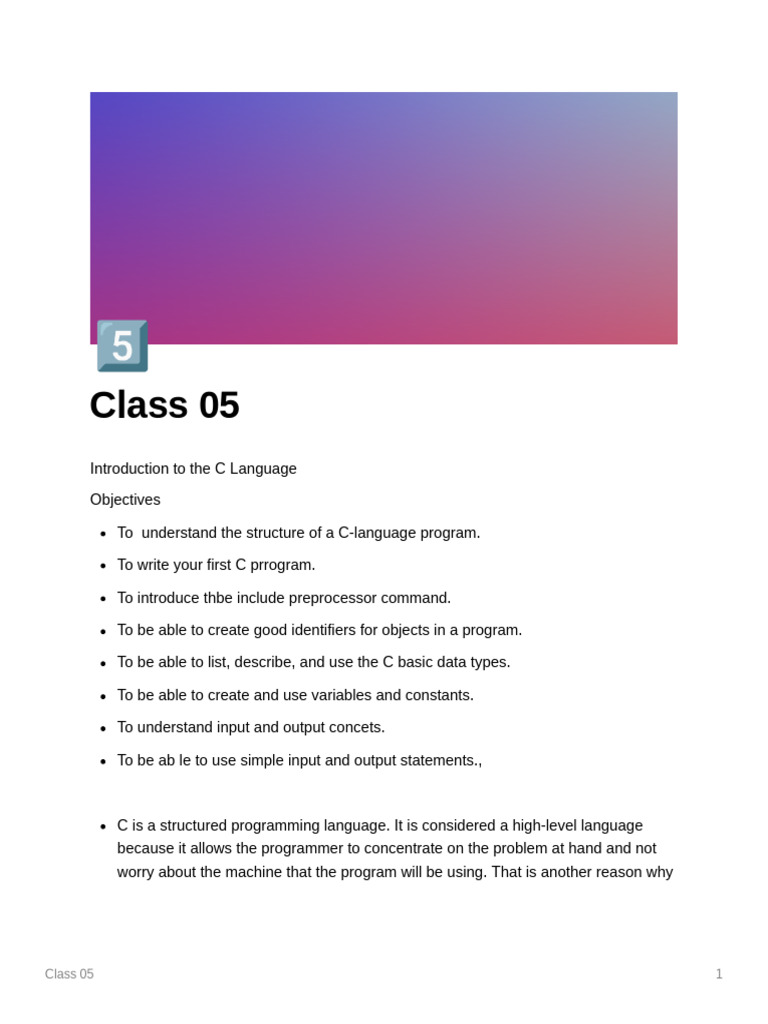 Class 05 | PDF | Computer Program | Programming