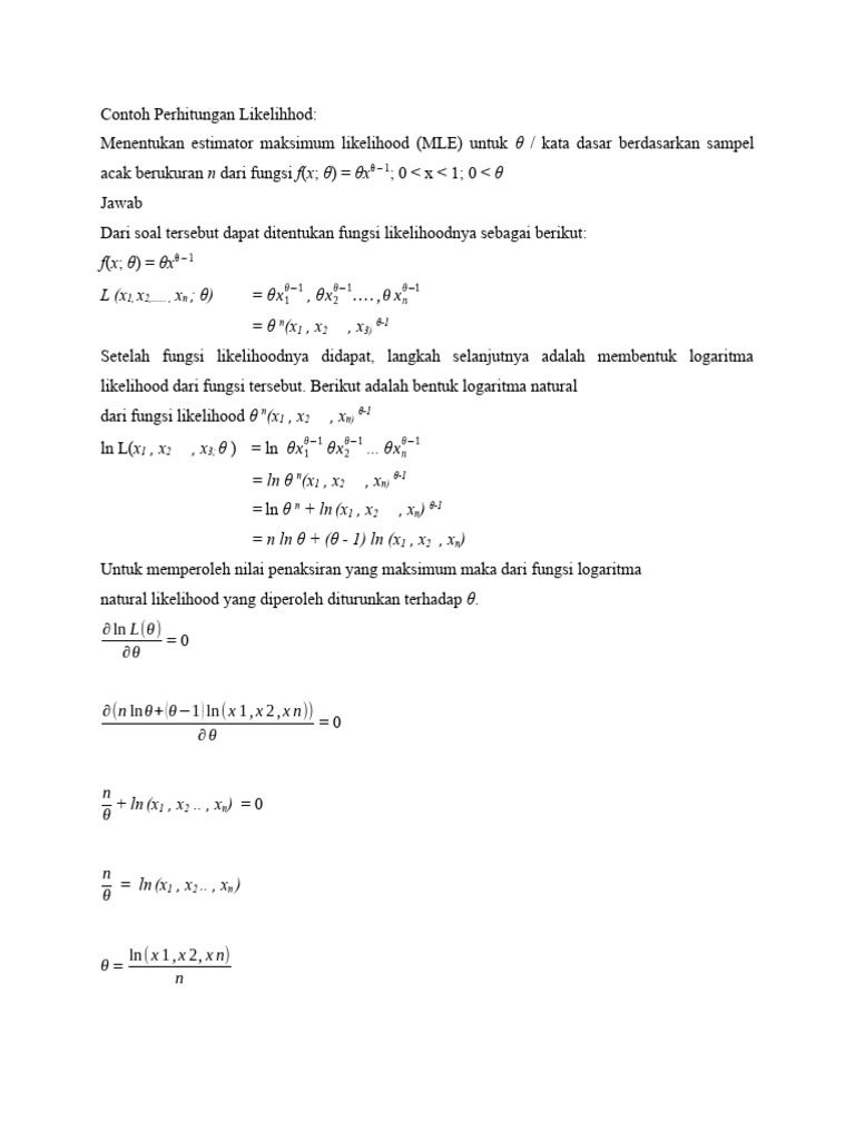 Contoh Perhitungan Likelihood | PDF