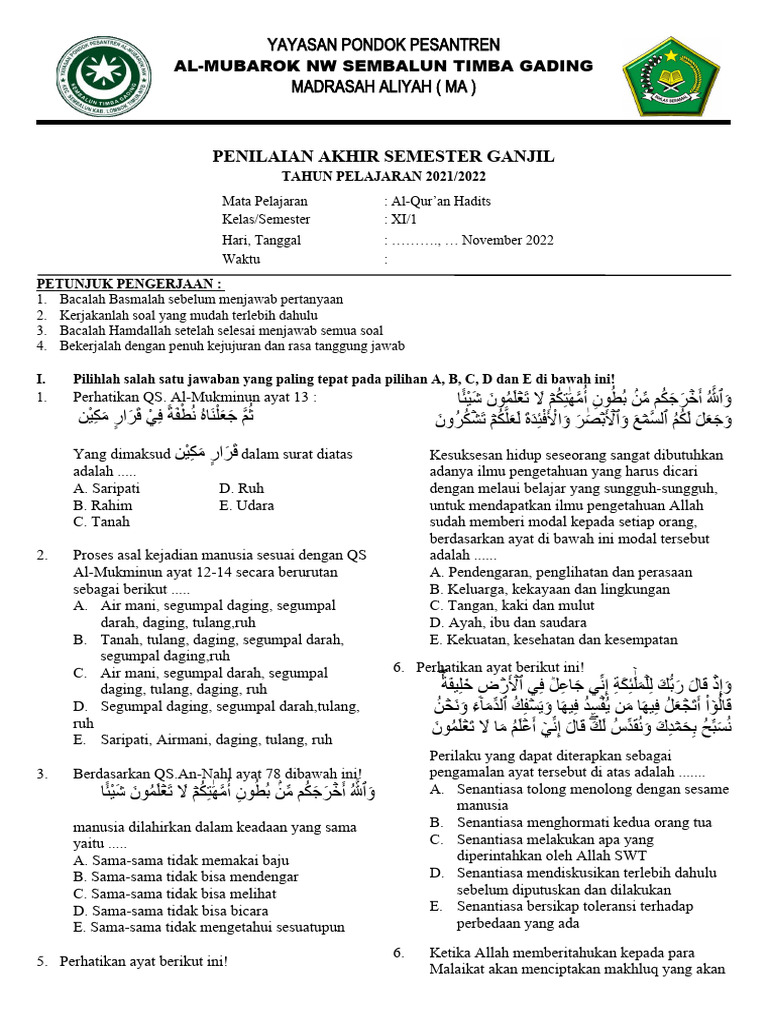 PAS I Qurdis XI | PDF