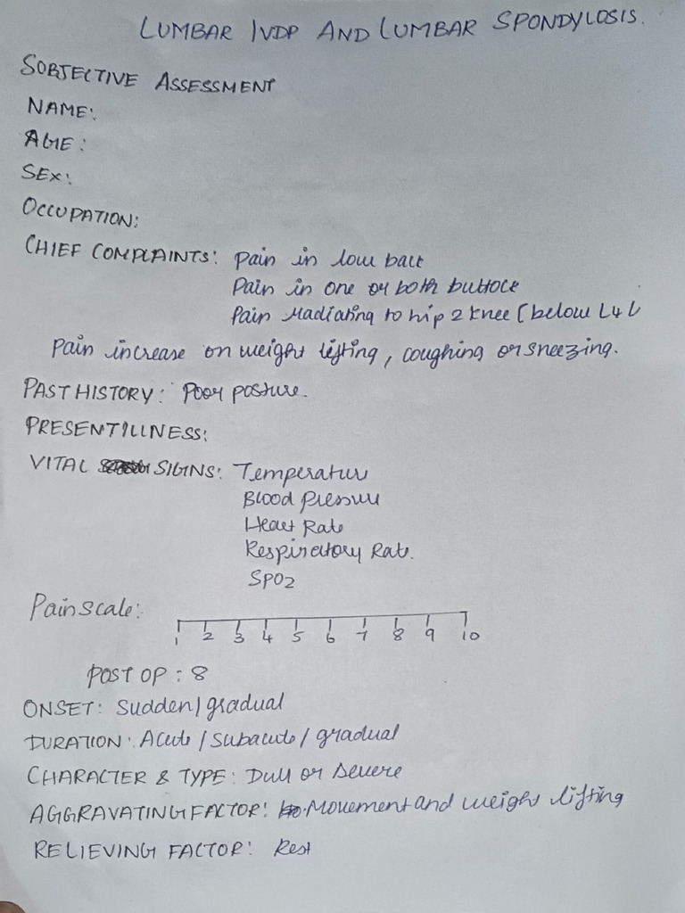 Lumbar IVDP and Lumbar Spondylosis | PDF | Musculoskeletal System | Reflexes