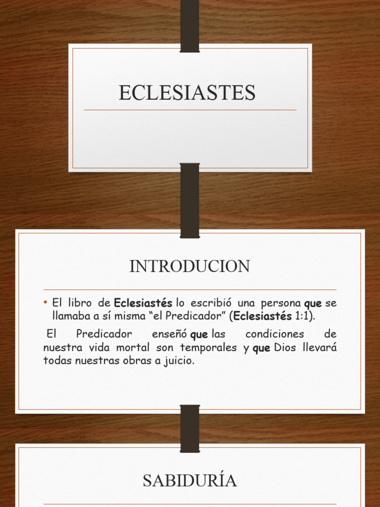 Eclesiastes | PDF | Eclesiastés | Sabiduría