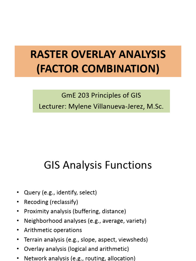 GIS Raster Overlay Techniques | PDF | Spatial Analysis | Geographic ...