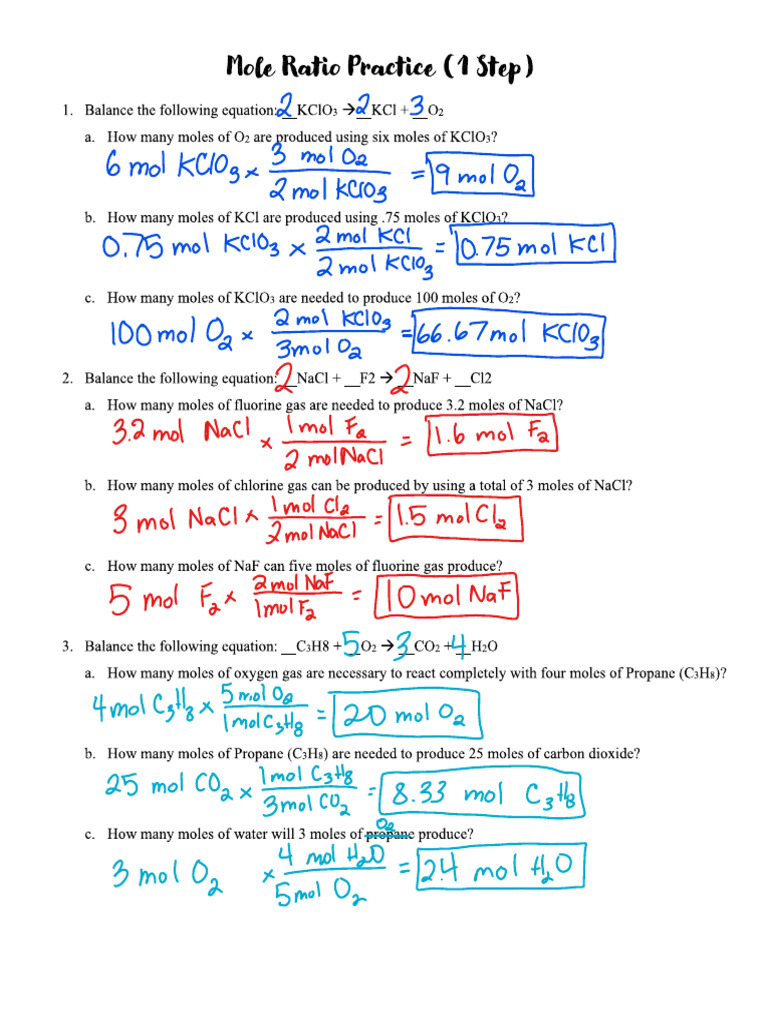 Stoichiometry Extra Practice Answer Key | PDF