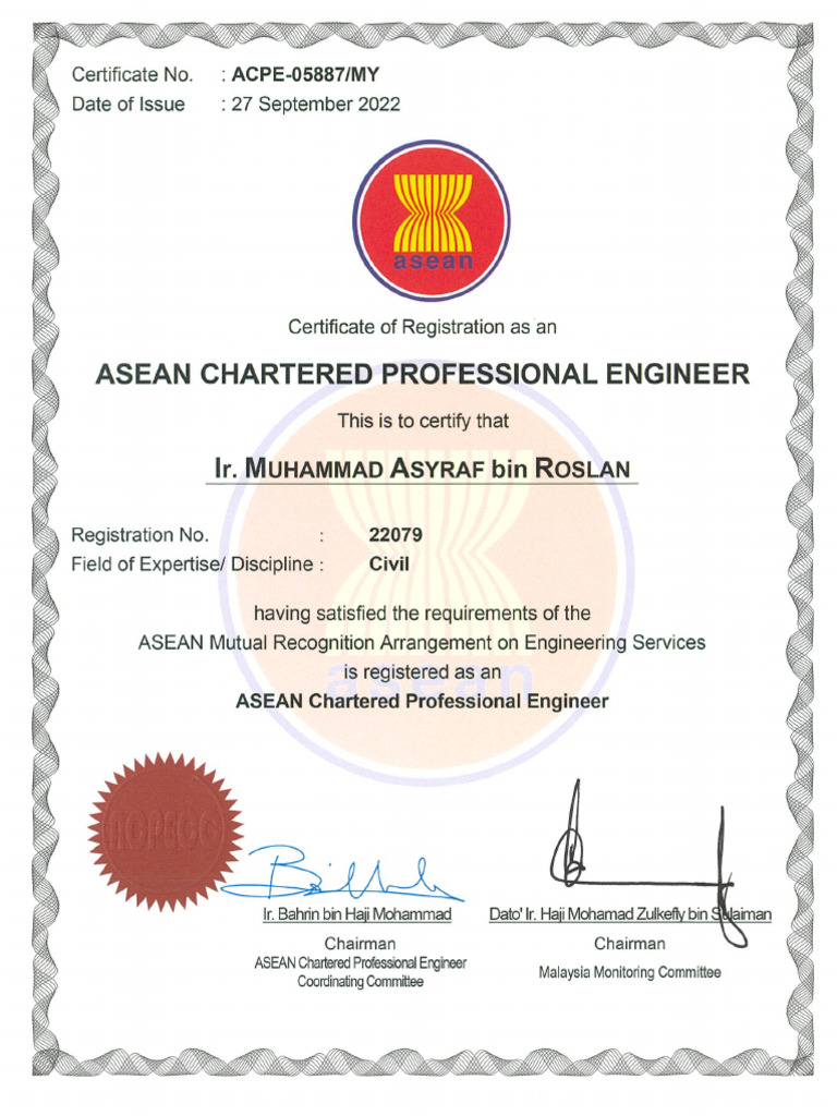 ACPE Certificate - Muhammad Asyraf | PDF
