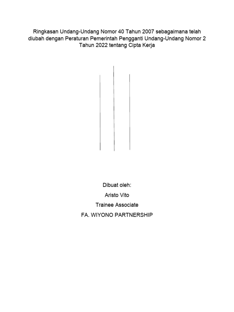 Ringkasan Uu Perseroan Terbatas 2022 Pdf Hukum