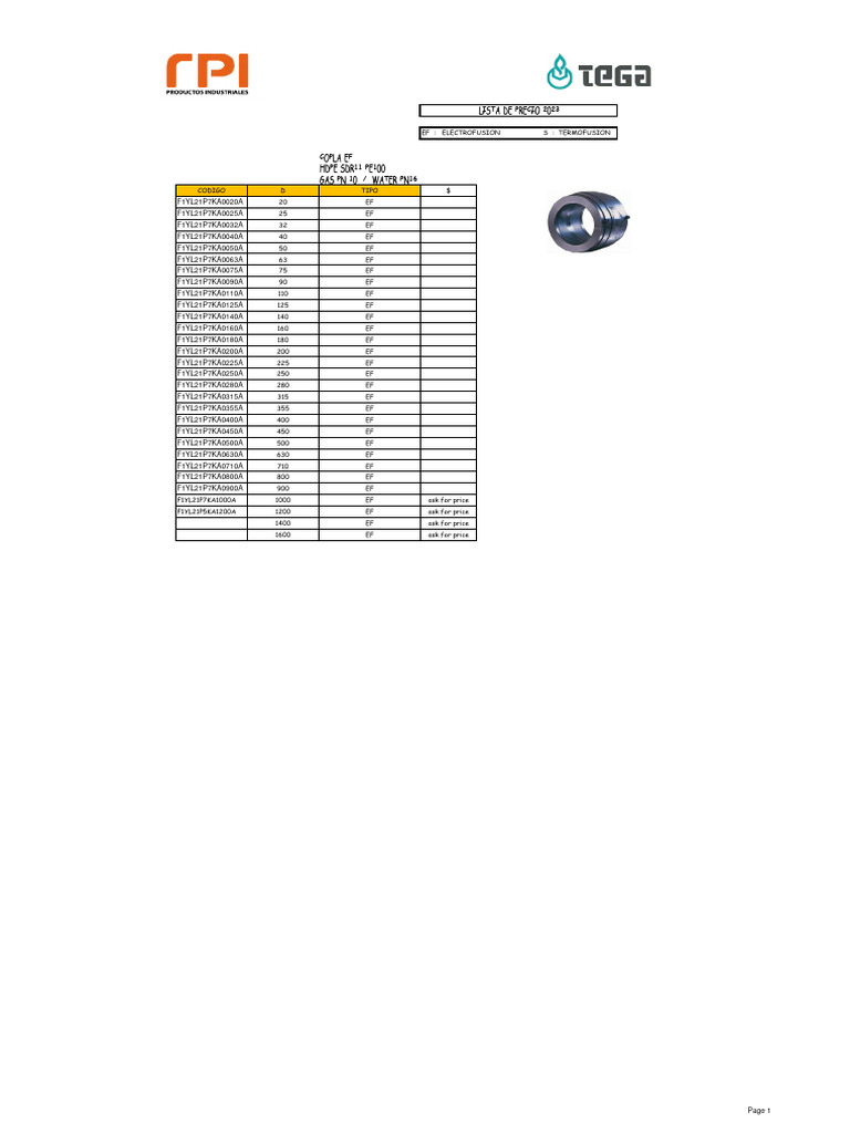 Fitting HDPE RPI 2023 | PDF | Plumbing | Mechanical Engineering