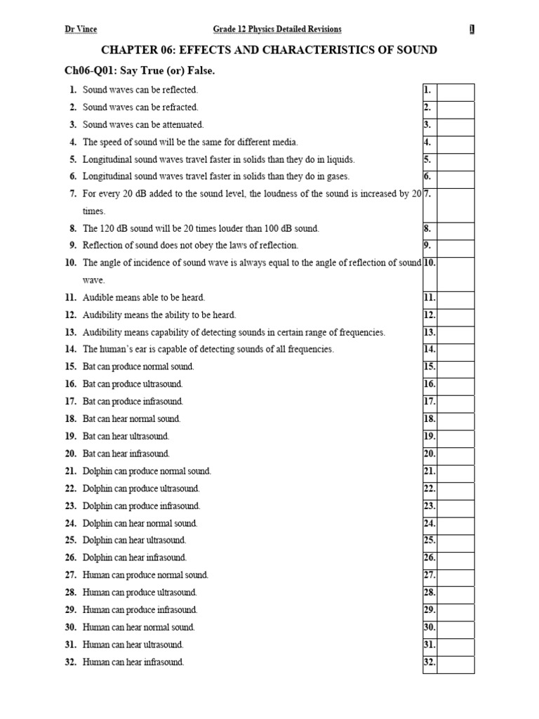 Gr12 V01 Ch06 Detailed 2024 C A4 Q | PDF | Sound | Ultrasound