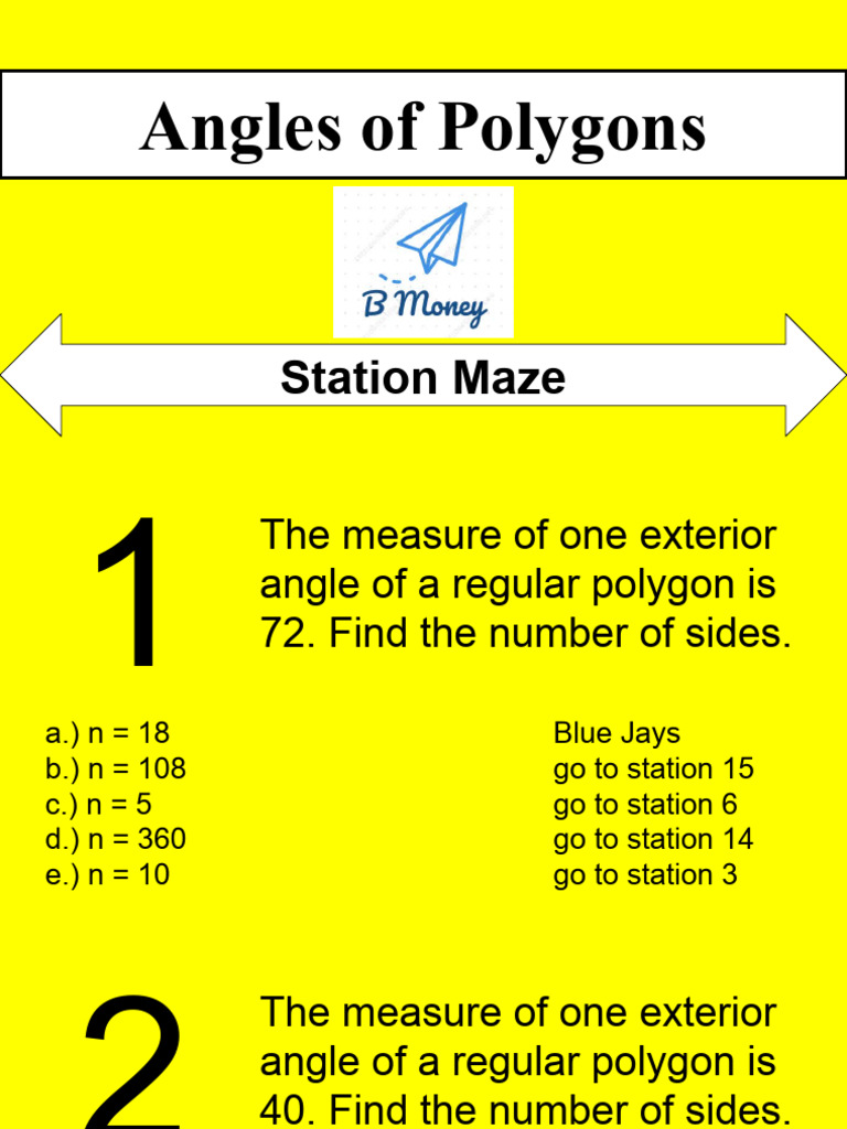 Angles of Polygons Station Maze | PDF | Angle | Convex Geometry