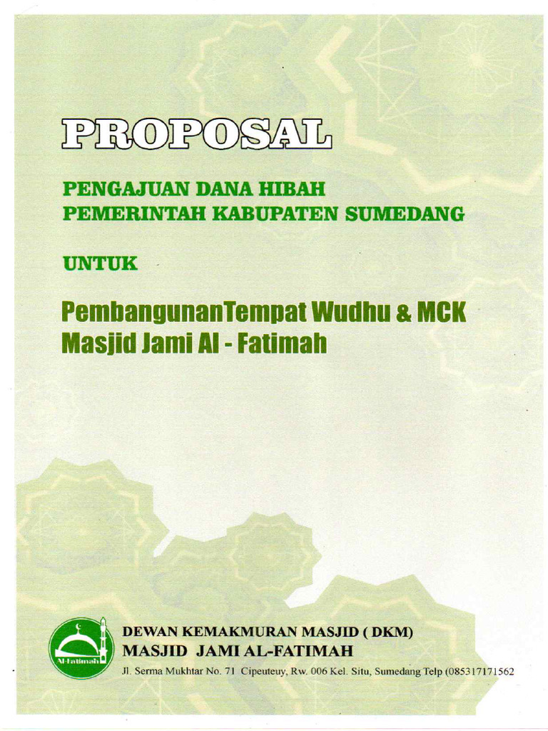 Proposal TEMPAT WUDHU Ok | PDF