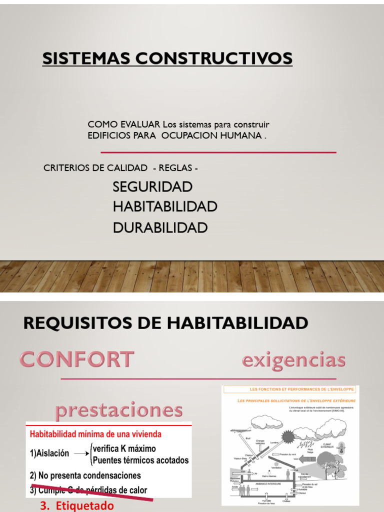 Clase 02 - 1C 2023 Sistemas Constructivos - Seguridad, Habitabilidad, Durabilidad | PDF ...