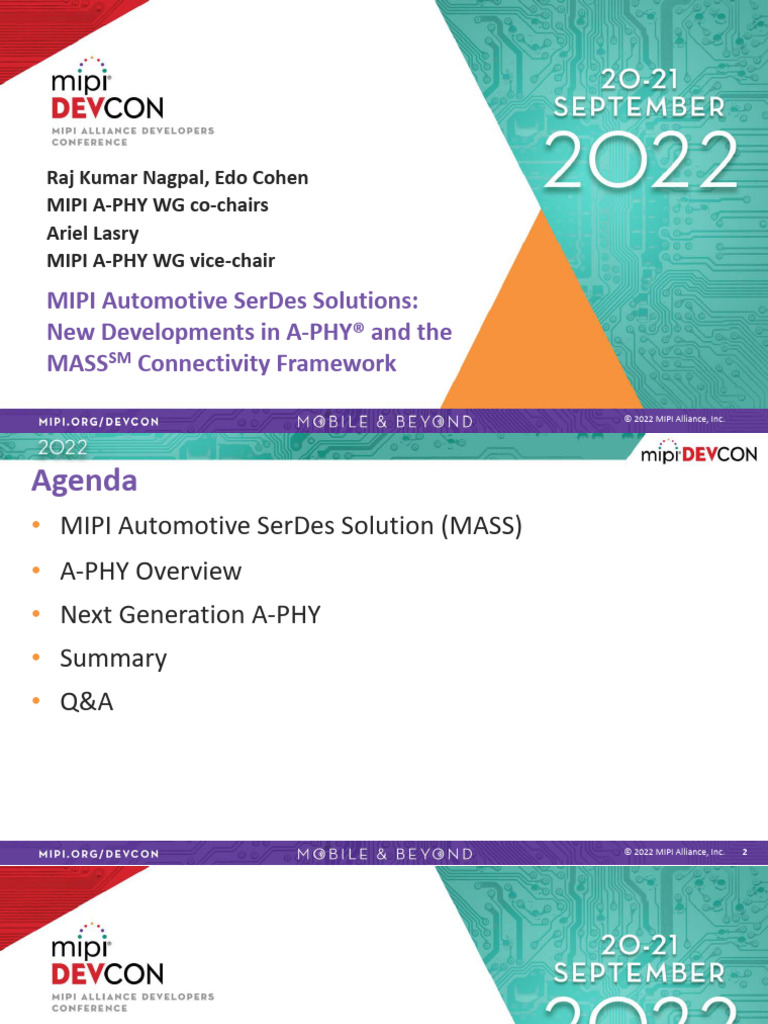2022 MIPI DevCon Automotive SerDes A PHY | PDF | Network Packet | Data Compression