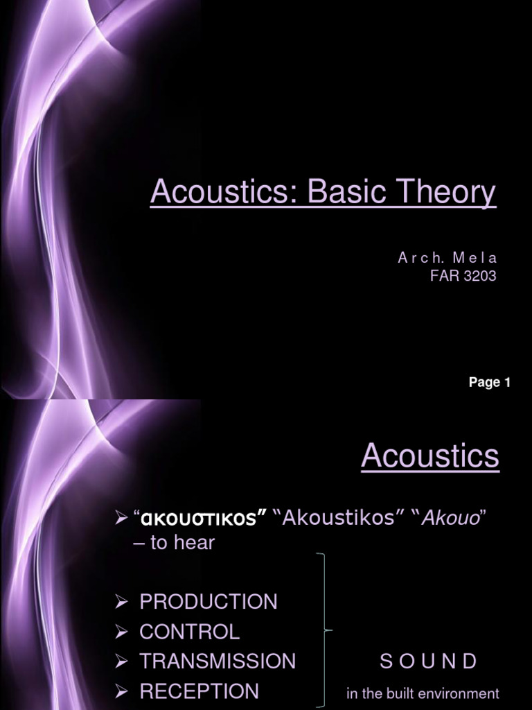 Intro To Acoustics | PDF | Frequency | Sound