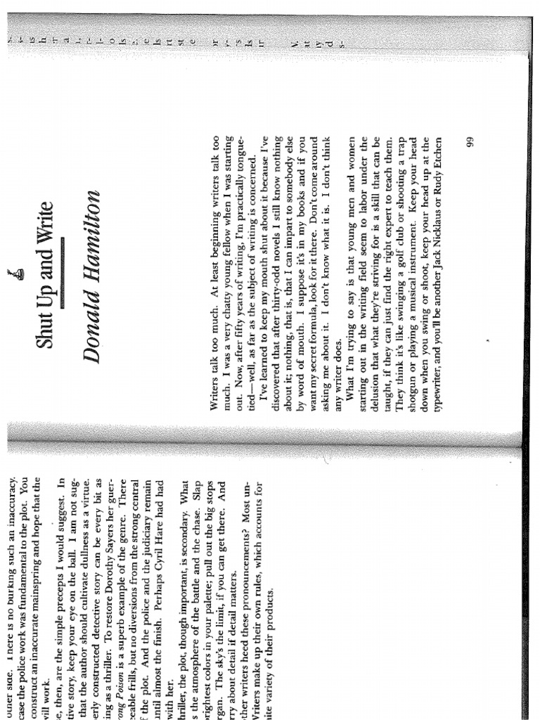 Shut Up and Write - Hamilton, Donald (Essay) | PDF