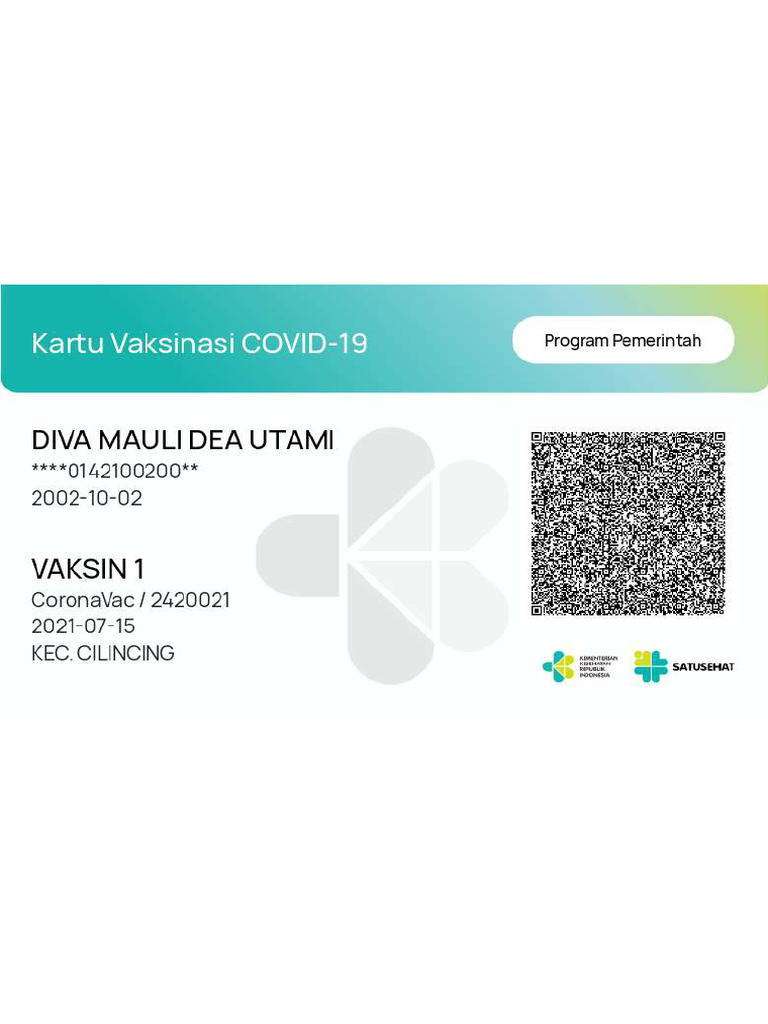 Sertifikat Vaksin 123 | PDF