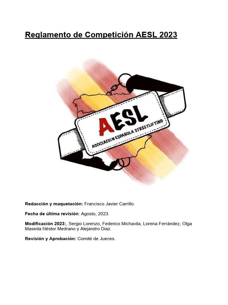 Reglamento AESL 2023 Ultima Version PDF 2 | PDF | Rodilla