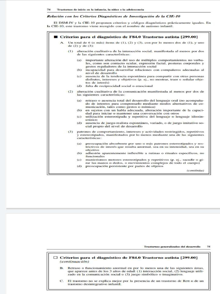 Autismo en El DSM 4 | PDF