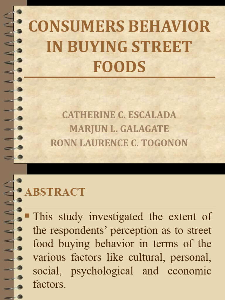 Consumers Behavior in Buying Street Foods | PDF | Behavior | Consumer ...