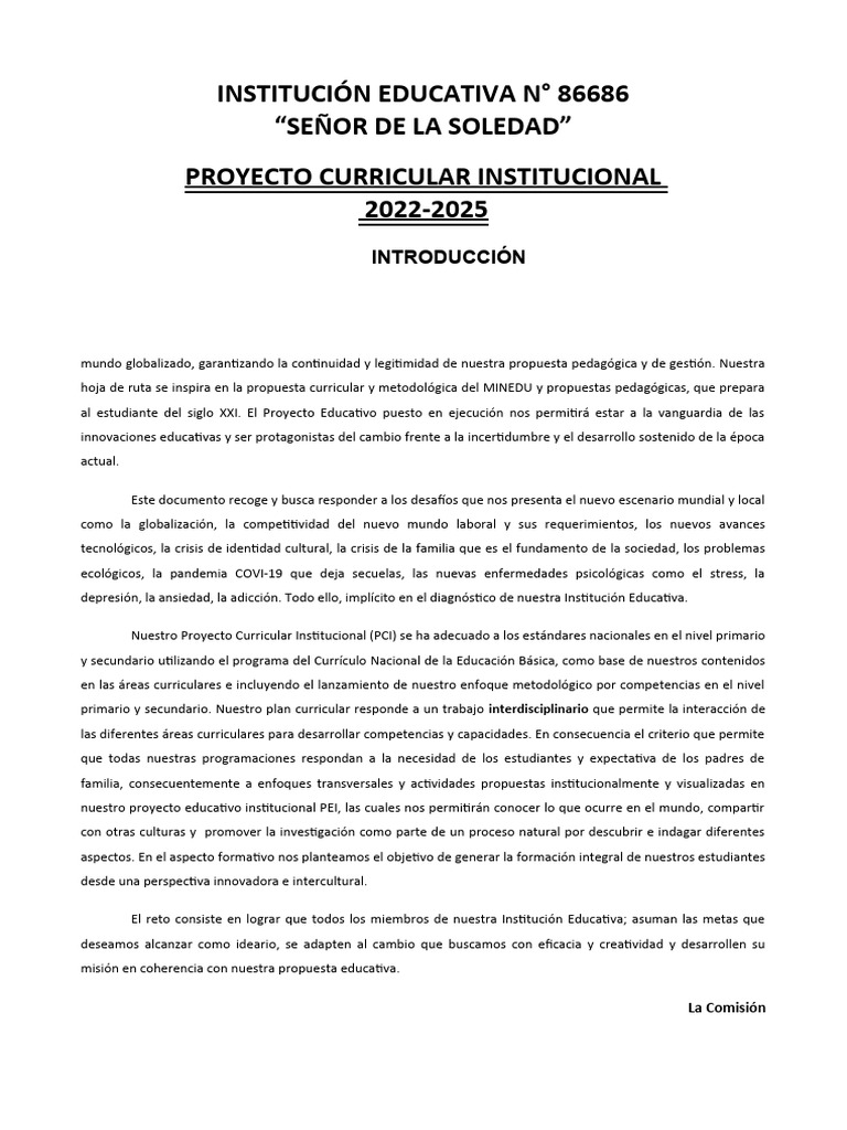 Pci 2023 | PDF | Plan de estudios | Aprendizaje