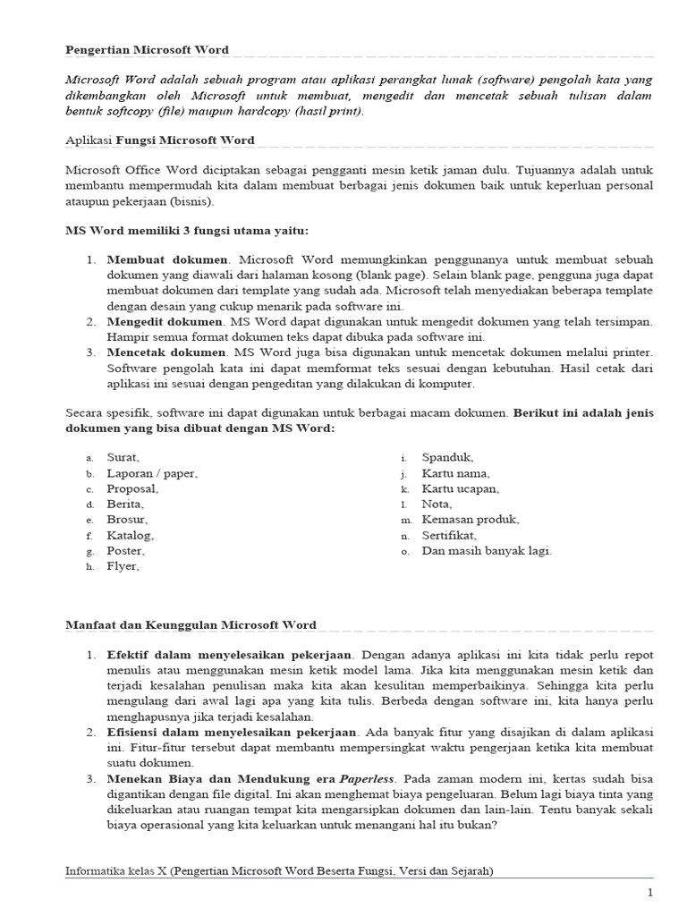 Pengertian Microsoft Word | PDF