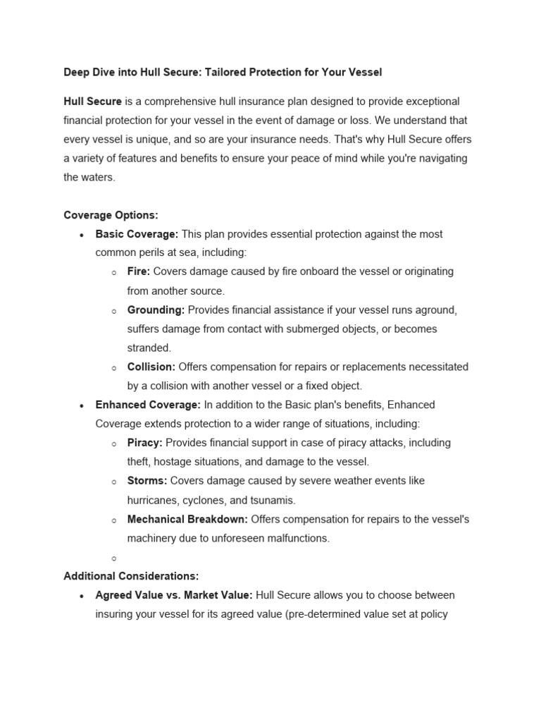 Hull Insurance | PDF | Insurance | Financial Services
