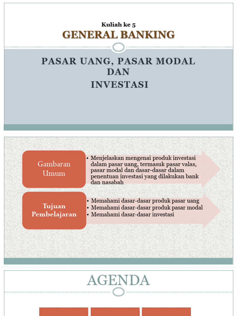 Kul-5 Pasar Uang, Modal Dan Investasi | PDF