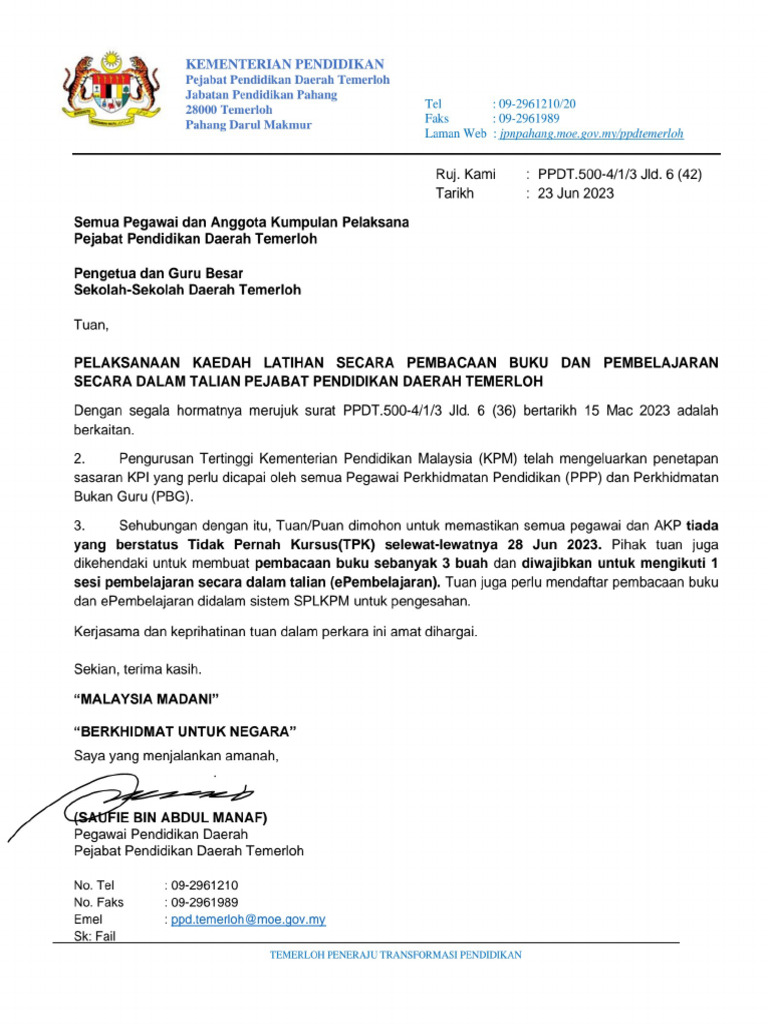 Surat SPLKPM | PDF
