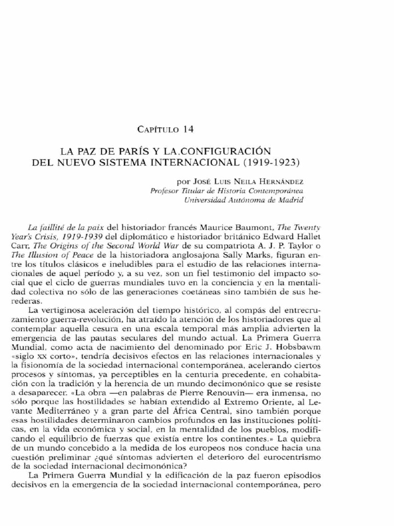 (3anotado) La Paz de París y La Configuración Del Nuevo Sistema ...