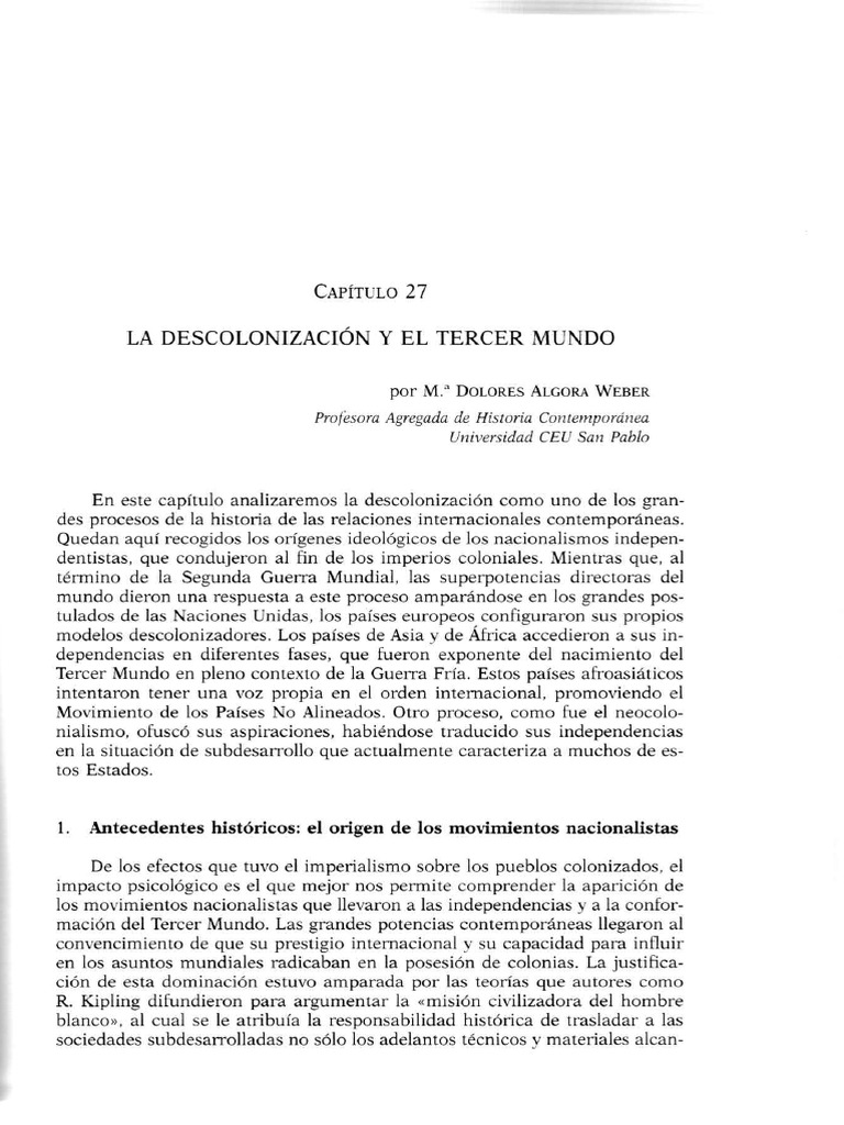 2 La Descolonización y El Tercer Mundo - M Dolores Algora Weber | PDF | Descolonización ...