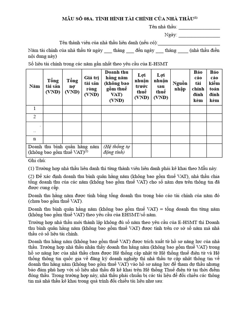 MẪU SỐ 08A | PDF