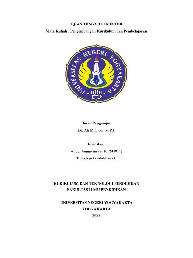 Anggi Anggreini - UTS Kurikulum Dan Pembelajaran | PDF