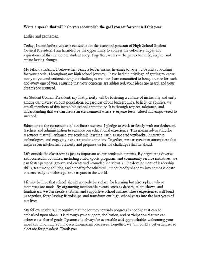 Speech Assignment, ELA | PDF