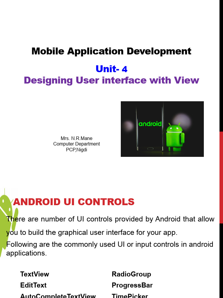 Mad Unit 4 1 | PDF | Android (Operating System) | Mobile App