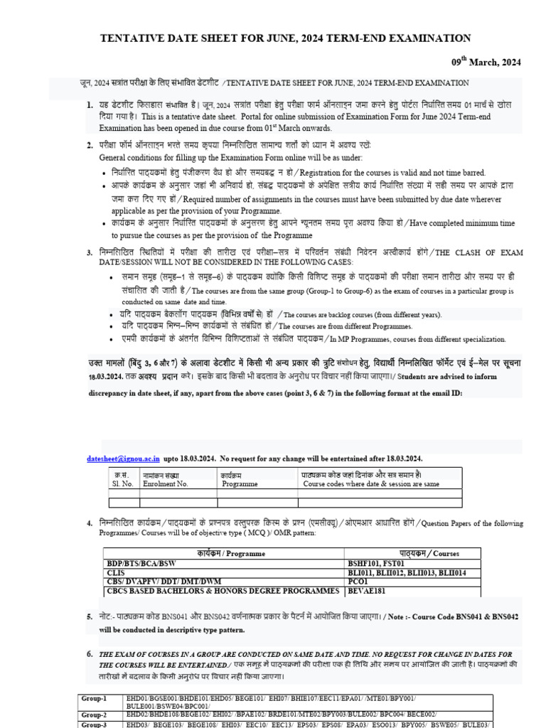 Date Sheet | PDF | Science