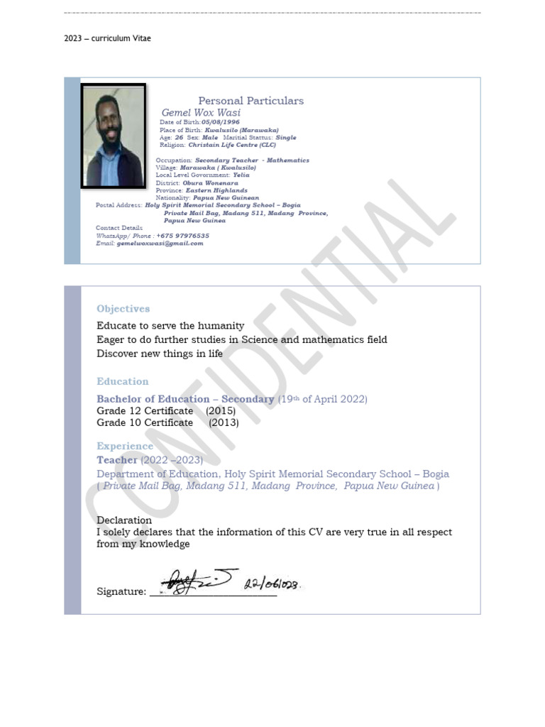 Gemel Wox Wasi. CV | PDF