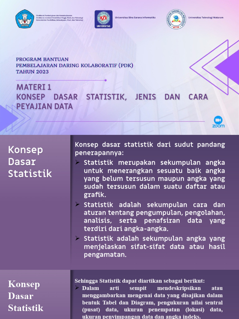 Materi 1 - Konsep Dasar Statistik, Jenis Dan Penyajian Data | PDF