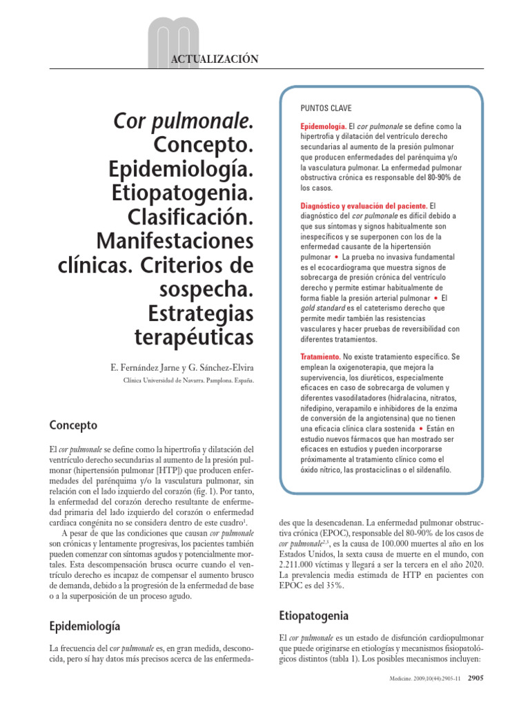 Cor Pulmonale | PDF | Corazón | Sistema cardiovascular