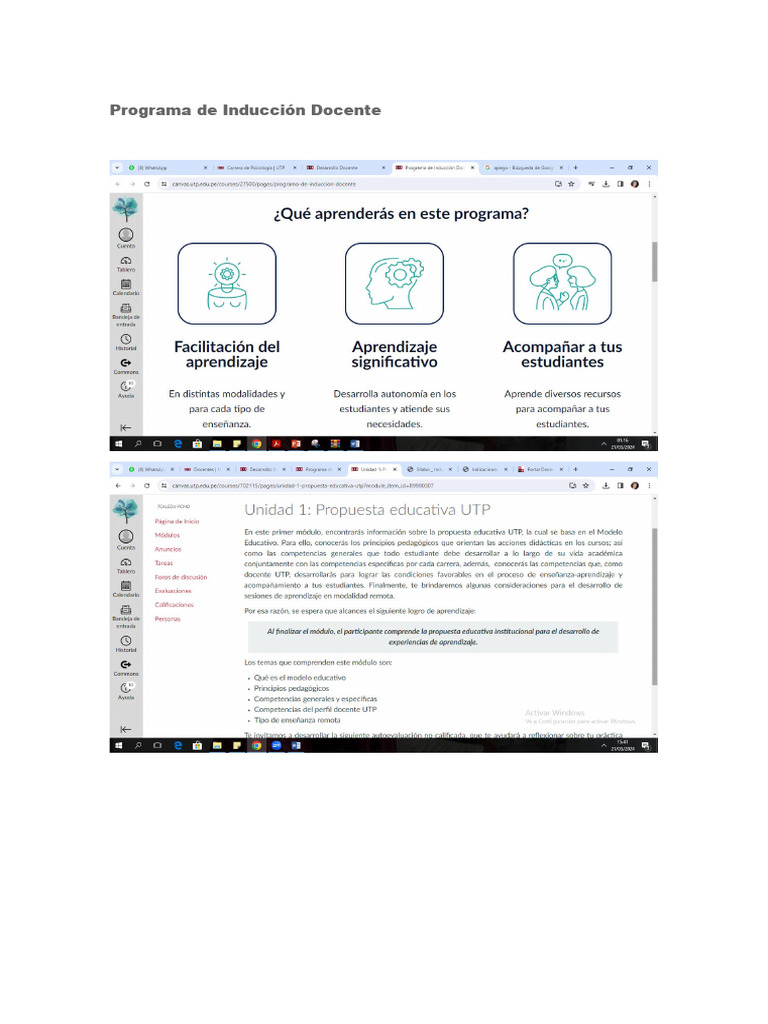 Programa de Inducción Docente | PDF
