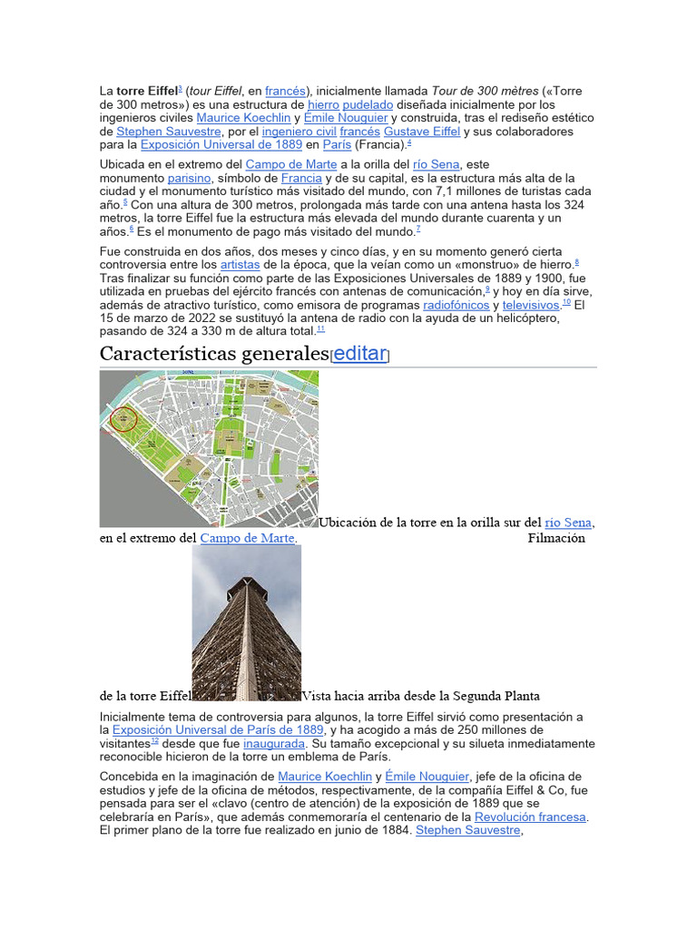 La Torre Eiffel | PDF | Ascensor