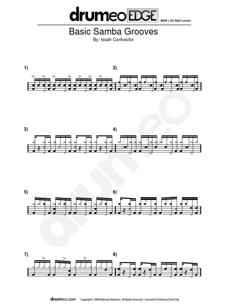Samba Drum Set Patterns | PDF
